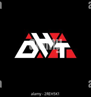 DHT triangle letter logo design with triangle shape. DHT triangle logo ...