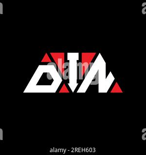 DIN triangle letter logo design with triangle shape. DIN triangle logo ...