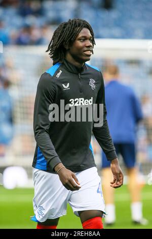 Johnly Yfeko who plays with Rangers FC, training at Ibrox stadium ...