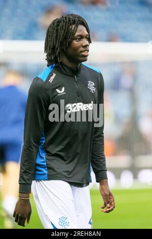 Johnly Yfeko who plays with Rangers FC, training at Ibrox stadium ...