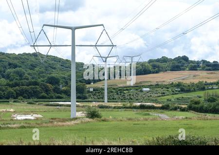 National Grid T-Pylons installed near Portishead Somerset UK Stock ...