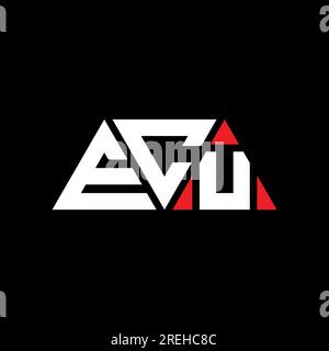 ECU triangle letter logo design with triangle shape. ECU triangle logo ...