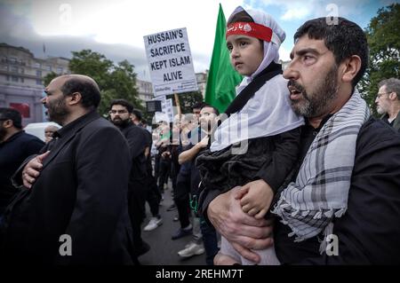 Shia Muslims gather in London for the commemoration of Ashura Stock ...