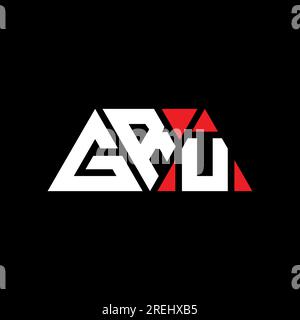 GRU triangle letter logo design with triangle shape. GRU triangle logo ...