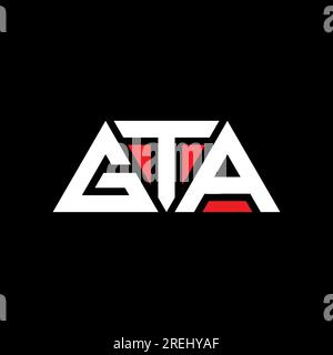 GTA triangle letter logo design with triangle shape. GTA triangle logo ...