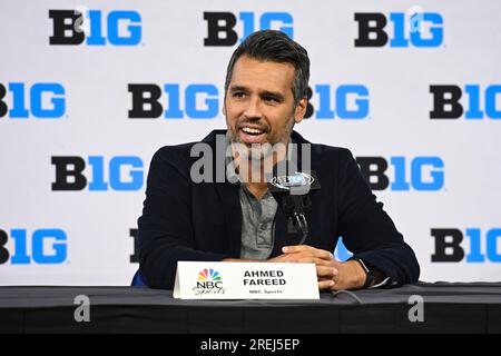 INDIANAPOLIS, IN - JULY 26: NBC college football host Ahmed Fareed ...