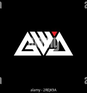 GWJ triangle letter logo design with triangle shape. GWJ triangle logo ...