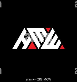 HMW triangle letter logo design with triangle shape. HMW triangle logo ...