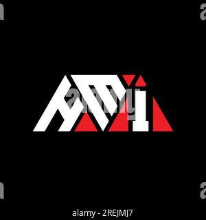 HMI triangle letter logo design with triangle shape. HMI triangle logo ...