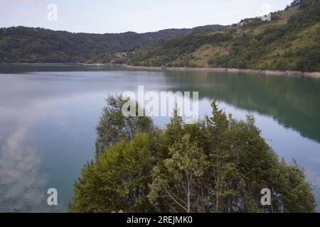Aerial view od huge river and dam, barrage Stock Photo - Alamy