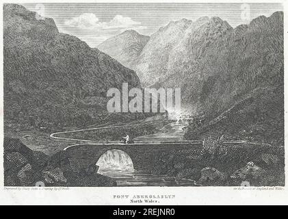 Pont Aberglaslyn, north Wales 1814 by John Shury Stock Photo - Alamy