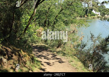 Coastal footpath (sentier cotier) called GR34 along the Ruisseau du ...