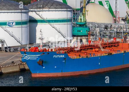 Oil tanker Futura, Port of Klaipeda, Lithuania, Europe Stock Photo - Alamy