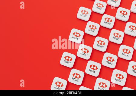 LONDON, UK - July 2023: HSBC bank company logo. 3D Rendering Stock ...