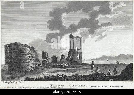 Flint Castle 1790 by Samuel Sparrow Stock Photo - Alamy