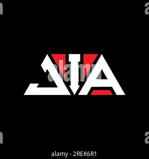 JIA triangle letter logo design with triangle shape. JIA triangle logo ...