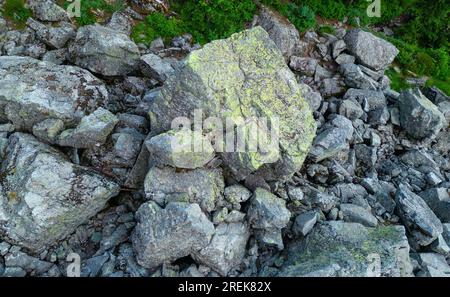 Rocky Boulder Field in the Canadian Mountain Landscape. Aerial Nature ...