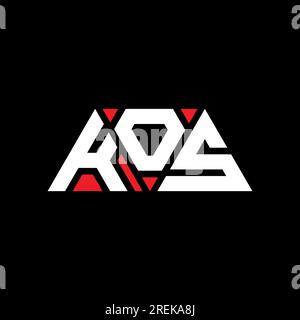 KOS triangle letter logo design with triangle shape. KOS triangle logo ...