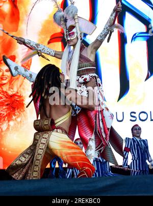 KA, Cirque Du Soleil being performed on stage at the Life is Beautiful ...