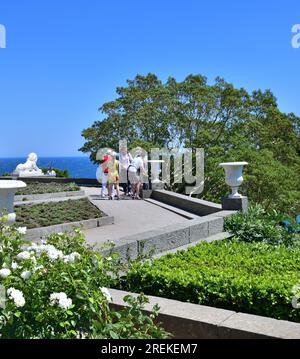 Alupka, Crimea - July 06. 2019. The wall of the Vorontsovsky Palace ...