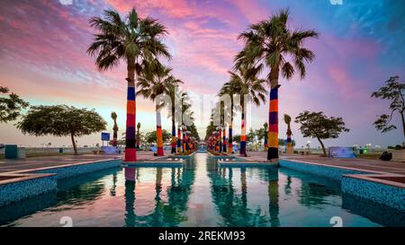 Beautiful sunrise views at Al Khobar Park, with a stunning sky in the ...