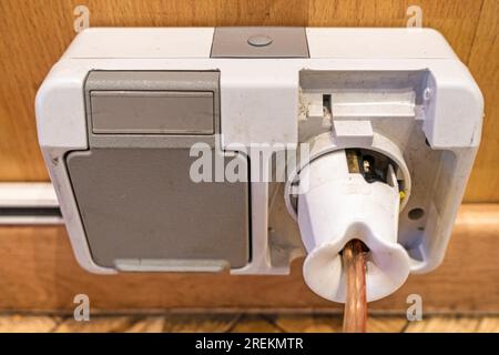 Defective electrical equipment Accident risk electric shock Stock Photo ...