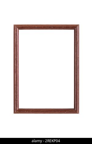 Simple wooden picture frame, isolated on white Stock Photo - Alamy