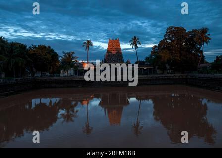 Morning sun rays falling on the ruins of hampi. A view of rock temple ...