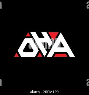 OHA triangle letter logo design with triangle shape. OHA triangle logo ...