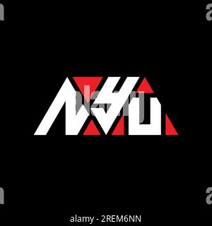 NYU triangle letter logo design with triangle shape. NYU triangle logo ...