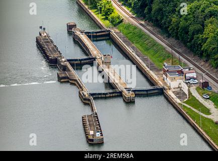 The photo above is an aerial view of Monongahela River Locks and Dam 2 ...