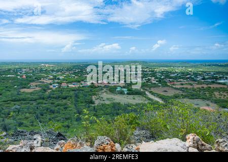 The view of Rincon and the Caribbean Sea, Bonaire, Caribbean ...