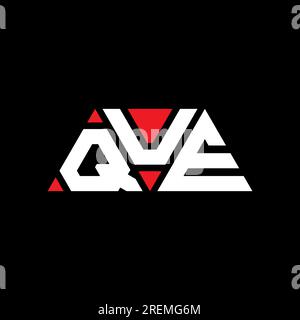 QUE triangle letter logo design with triangle shape. QUE triangle logo ...
