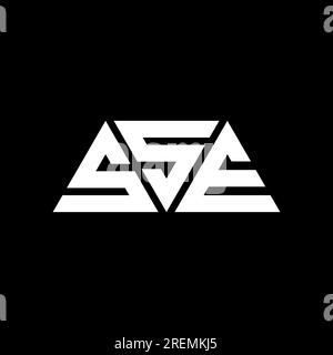 SSE triangle letter logo design with triangle shape. SSE triangle logo ...
