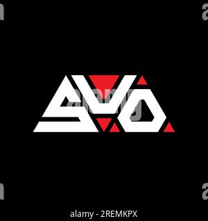 SUO triangle letter logo design with triangle shape. SUO triangle logo ...