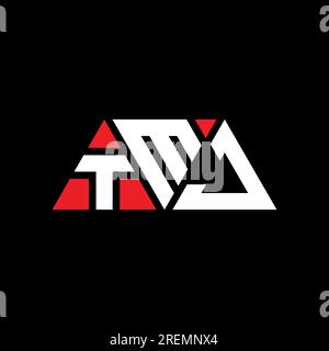 TMJ triangle letter logo design with triangle shape. TMJ triangle logo ...