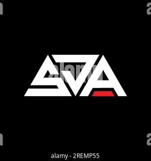 SJA triangle letter logo design with triangle shape. SJA triangle logo ...