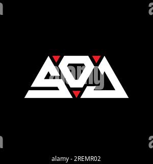 SOJ triangle letter logo design with triangle shape. SOJ triangle logo ...