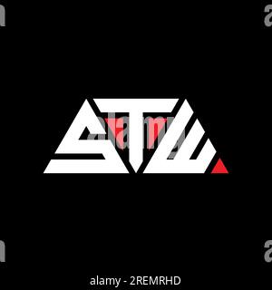 STW triangle letter logo design with triangle shape. STW triangle logo ...