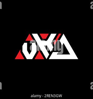 VKJ triangle letter logo design with triangle shape. VKJ triangle logo ...