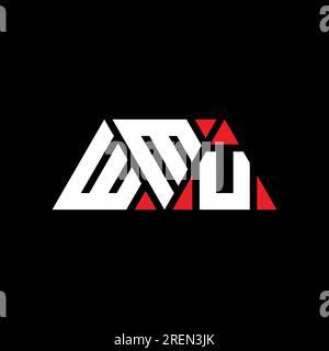 WMU triangle letter logo design with triangle shape. WMU triangle logo ...