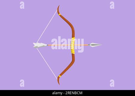 Character flat drawing arrow and bow Indian archery weapon logo, label ...