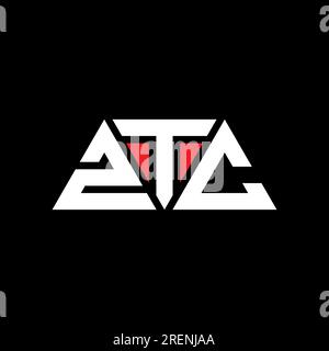 ZTC triangle letter logo design with triangle shape. ZTC triangle logo ...