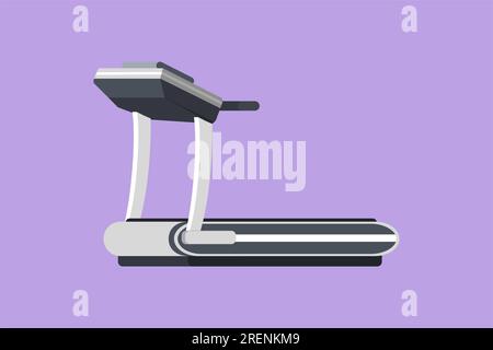 Cartoon flat style drawing professional treadmill with incline. Sports ...