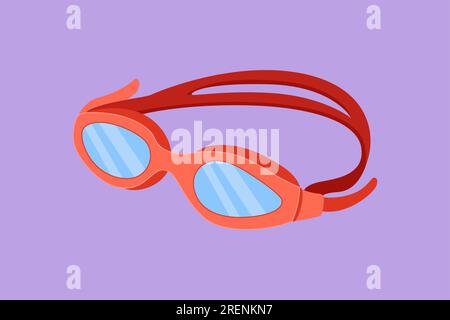 Character flat drawing glasses for swimming logo, label, icon, symbol ...