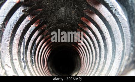 Drainage system outflow (General pipe), inside the drainage pipe Stock ...