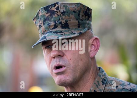 U.S. Marine Brig. Gen. Walker Field stands in his office in Barrow Hall ...