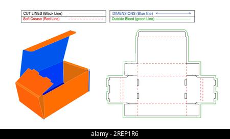 RETT Carton box, corrugated carton box die line and 3D vector, easily ...
