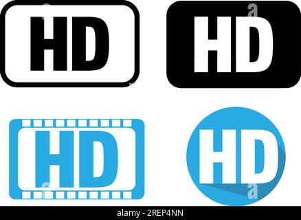 HD film icon outline vector. Cinema video Stock Vector Image & Art - Alamy