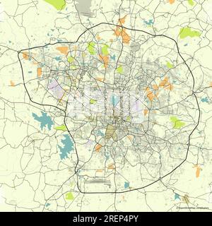City road map of Hyderabad, Telangana, India Stock Vector Image & Art ...